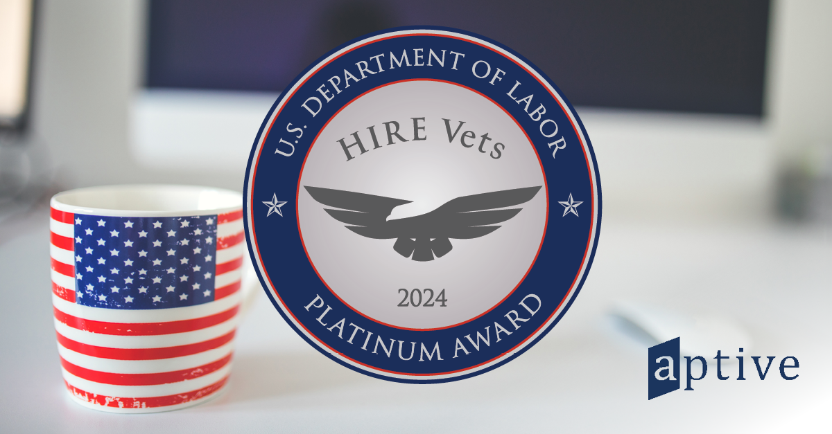 Aptive Earns HIRE Vets Award for Supporting Veterans Careers